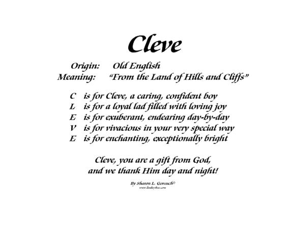 Meaning of Cleve - LindseyBoo