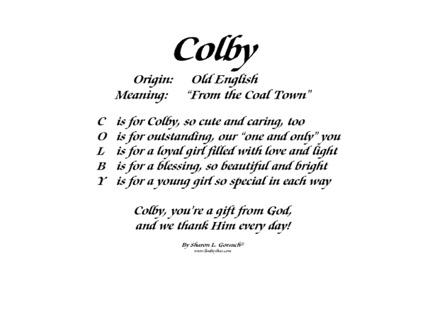 Meaning of Colby - LindseyBoo