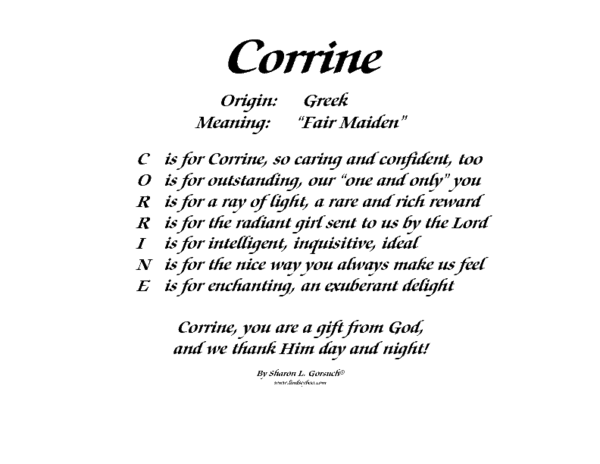 Meaning of Corrine - LindseyBoo