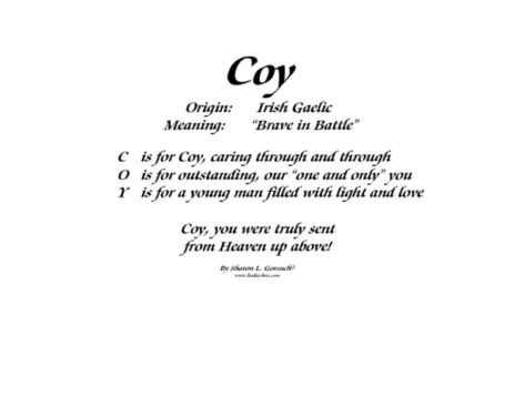 Meaning of Coy - LindseyBoo