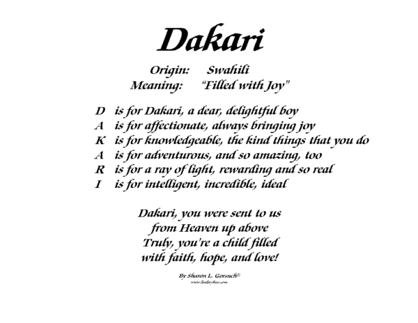 Meaning of Dakari - LindseyBoo