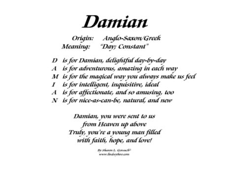 Meaning of Damian - LindseyBoo