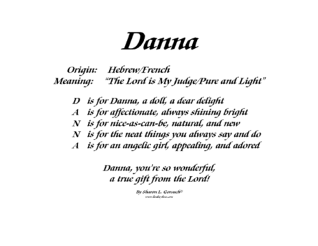 Meaning of Danna - LindseyBoo