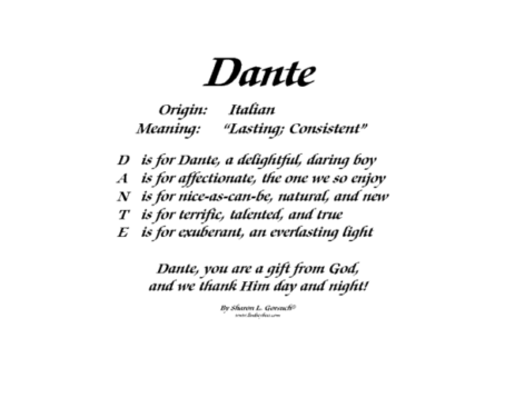 Meaning of Dante - LindseyBoo