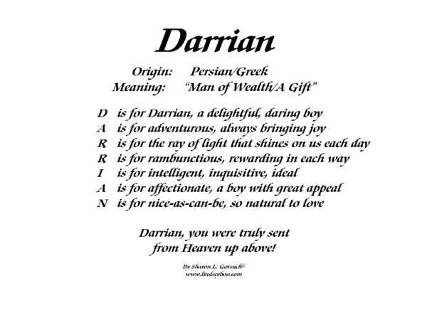 Meaning of Darrian - LindseyBoo