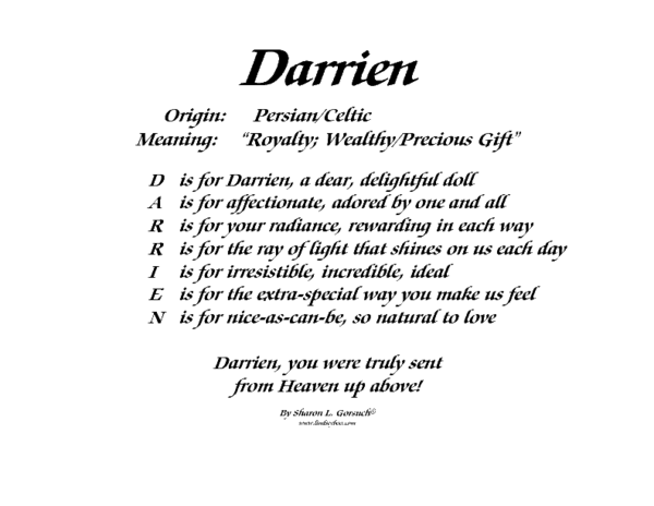 Meaning of Darrien - LindseyBoo
