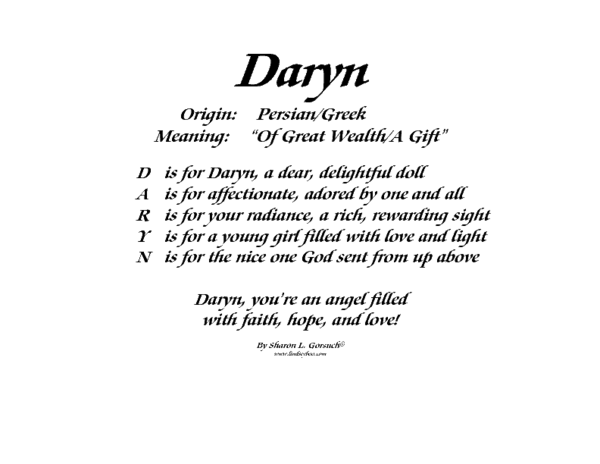 Meaning of Daryn - LindseyBoo