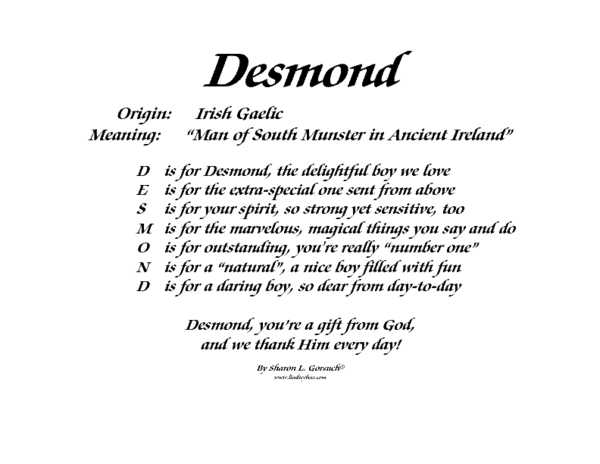 Meaning of Desmond - LindseyBoo