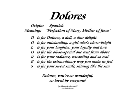 Meaning of Dolores - LindseyBoo