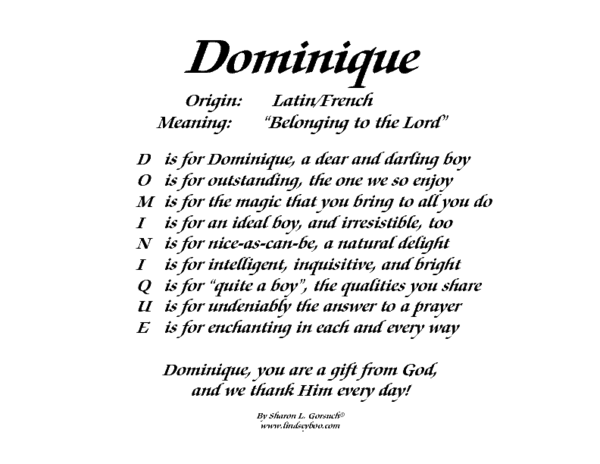 Meaning of Dominique - LindseyBoo