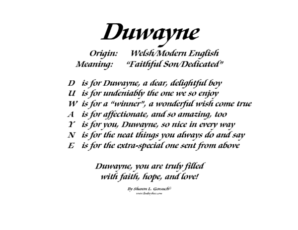 Meaning of Duwayne - LindseyBoo