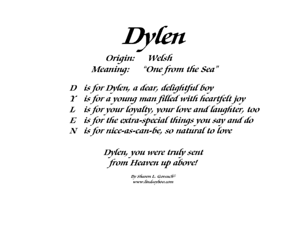 Meaning of Dylen - LindseyBoo