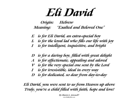 Meaning of Eli David - LindseyBoo
