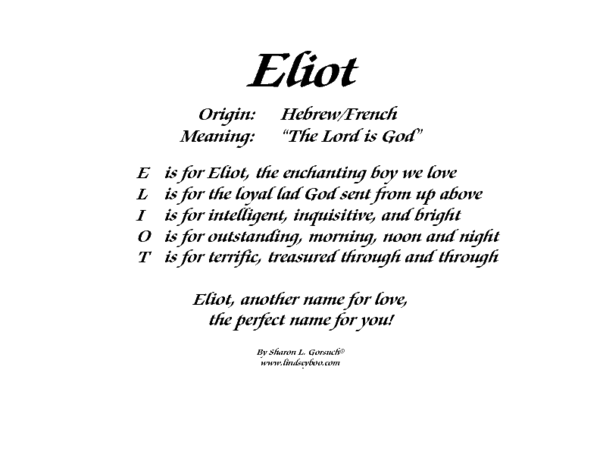 Meaning of Eliot - LindseyBoo