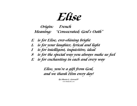 Meaning of Elise - LindseyBoo