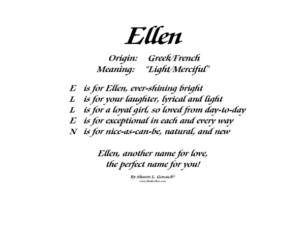 Meaning of Ellen - LindseyBoo