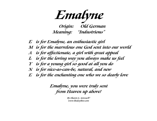 Meaning of Emalyne - LindseyBoo
