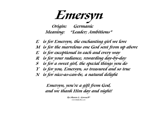 Meaning of Emersyn - LindseyBoo