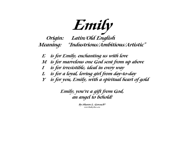 Meaning of Emily_spiritual - LindseyBoo