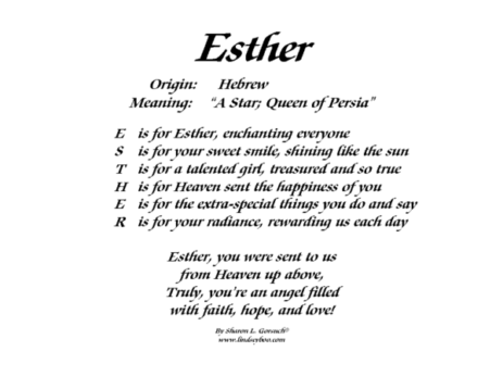Meaning of Esther - LindseyBoo
