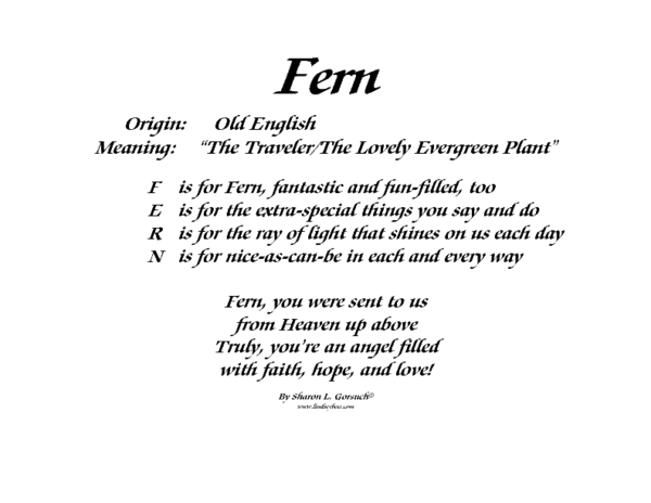 Meaning of Fern - LindseyBoo