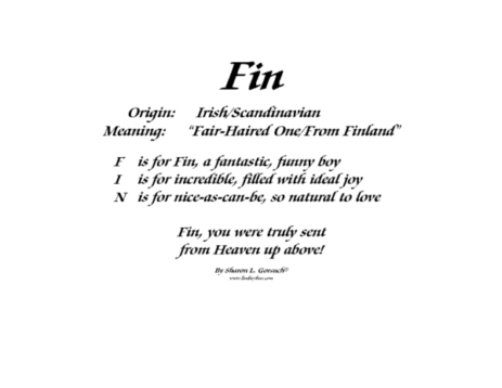 Meaning of Fin - LindseyBoo