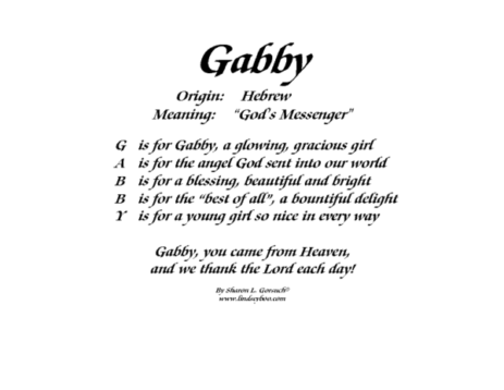 Meaning of Gabby - LindseyBoo