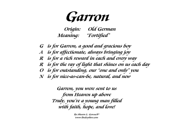 Meaning of Garron - LindseyBoo