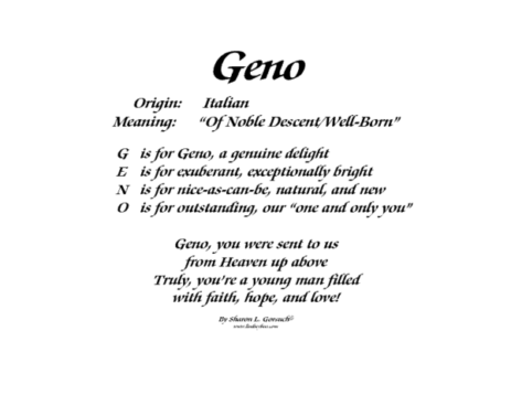 Meaning of Geno - LindseyBoo