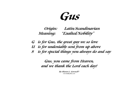 Meaning of Gus - LindseyBoo