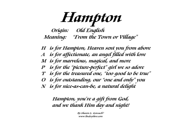 Meaning of Hampton - LindseyBoo