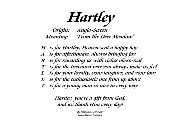 Meaning of Hartley - LindseyBoo