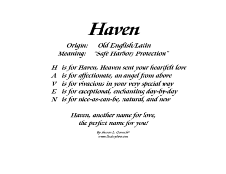 Meaning of Haven - LindseyBoo