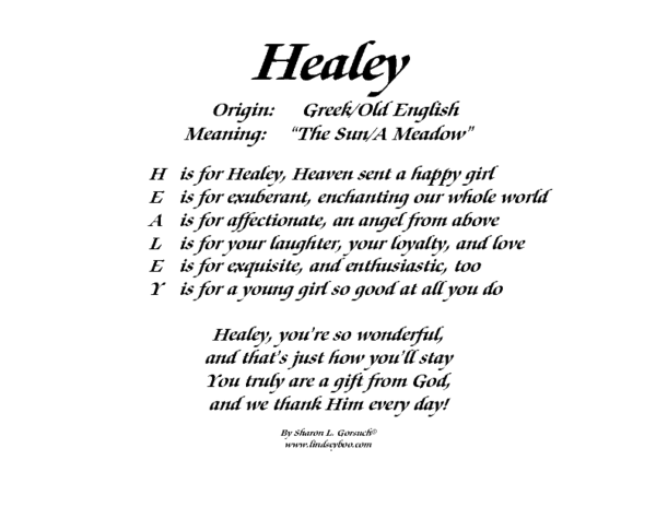 Meaning of Healey - LindseyBoo