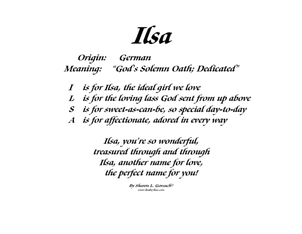 Meaning of Ilsa - LindseyBoo