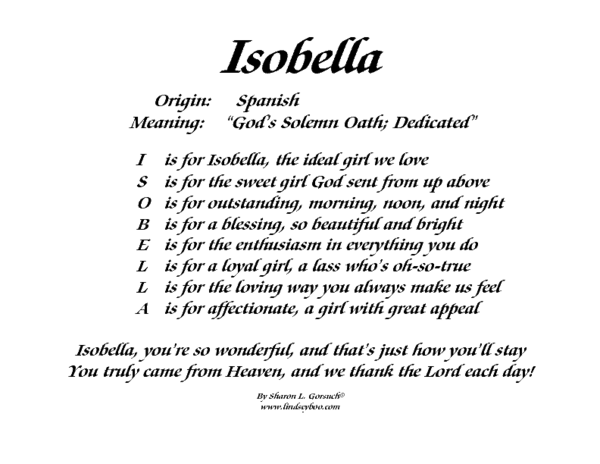 Meaning of Isobella - LindseyBoo