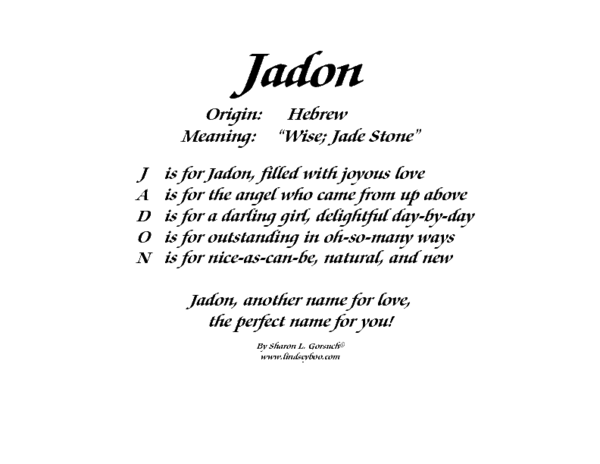 Meaning of Jadon - LindseyBoo