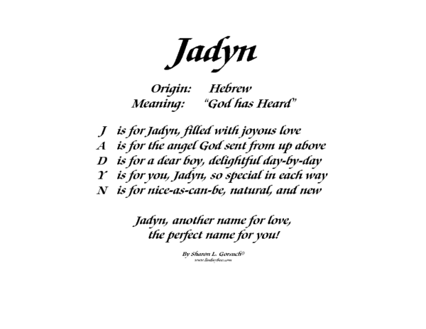 Meaning of Jadyn - LindseyBoo