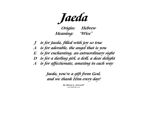 Meaning of Jaeda - LindseyBoo