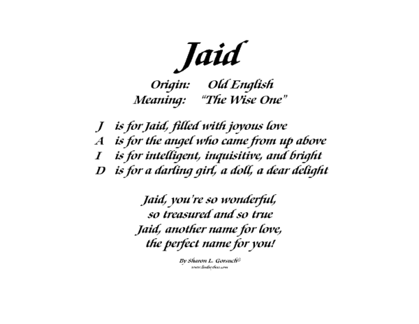 Meaning of Jaid - LindseyBoo