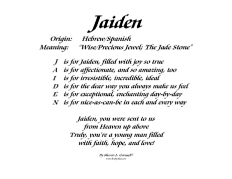 Meaning of Jaiden - LindseyBoo
