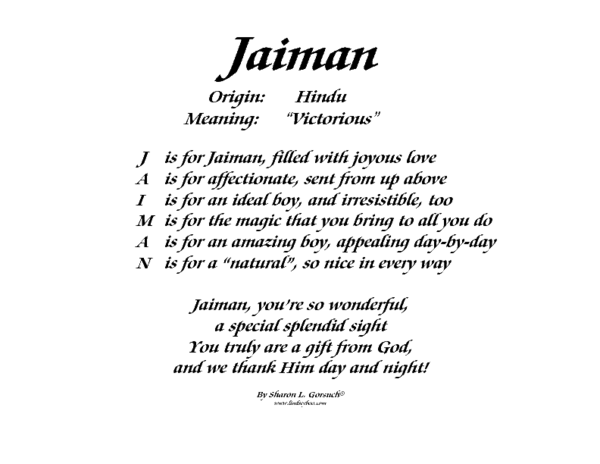 Meaning of Jaiman - LindseyBoo