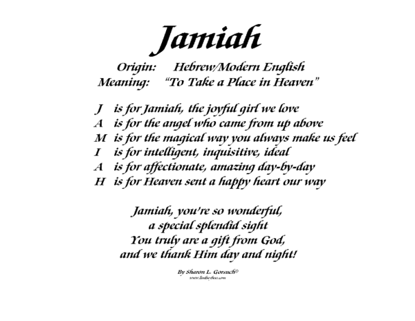 Meaning of Jamiah - LindseyBoo