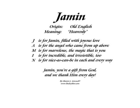 Meaning of Jamin - LindseyBoo