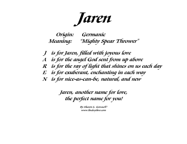 Meaning of Jaren - LindseyBoo