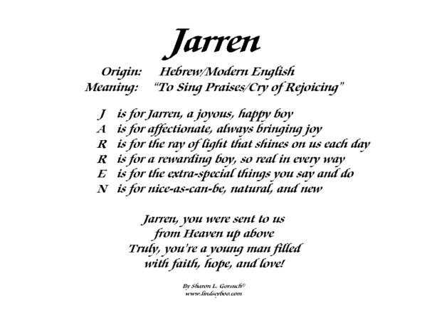 Meaning of Jarren - LindseyBoo