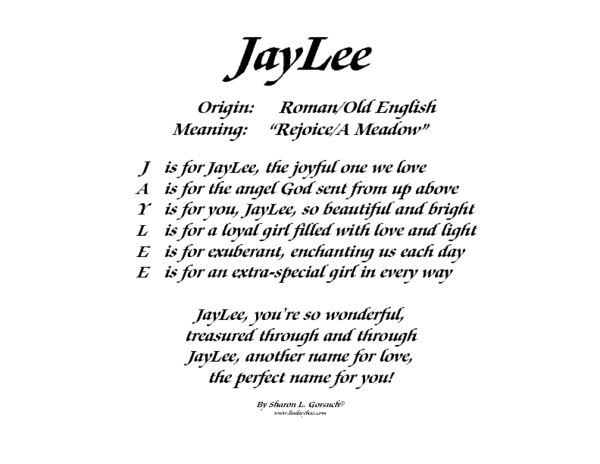 Meaning of JayLee - LindseyBoo
