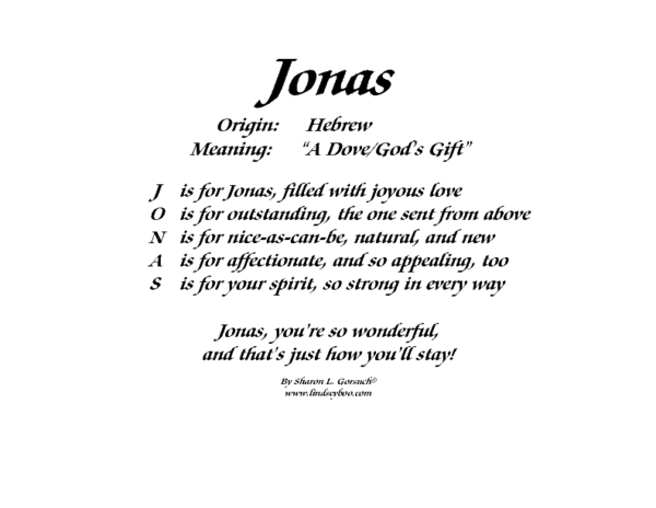 Meaning of Jonas - LindseyBoo