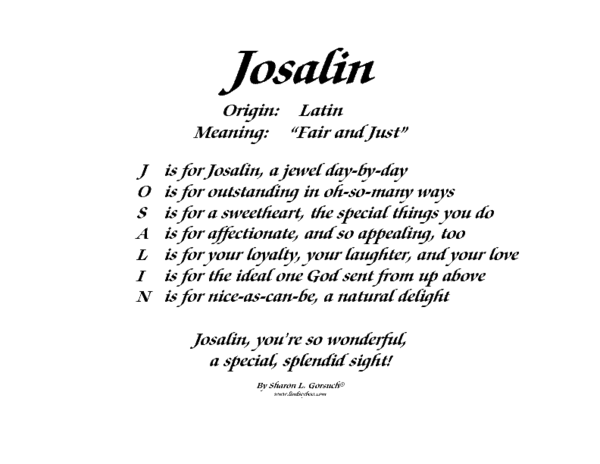 Meaning of Josalin - LindseyBoo