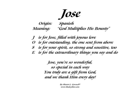 Meaning of Jose - LindseyBoo